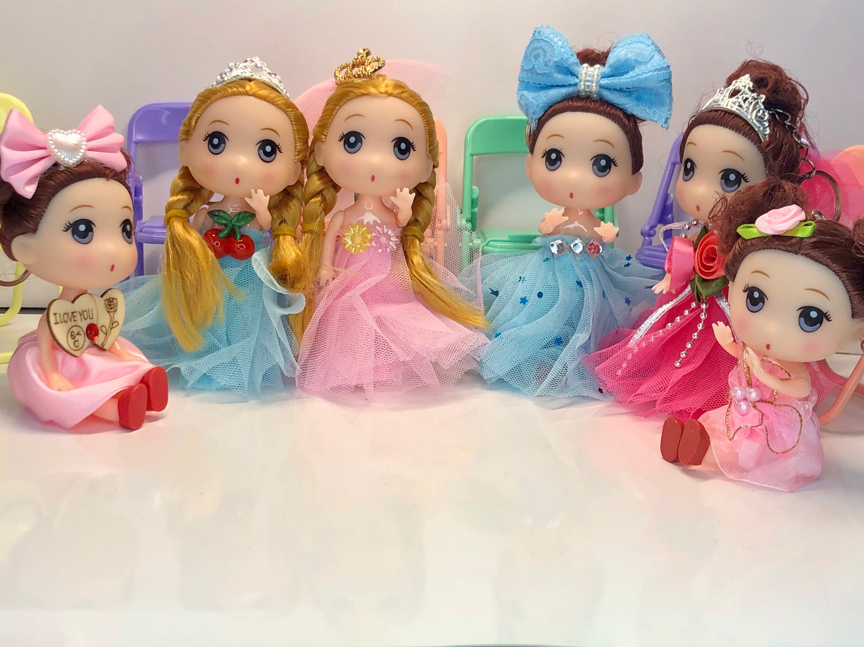 10PCS 5inch (12cm) Mini Pretty Dolls， Cute Girl ，key Chain Dolls,design ...