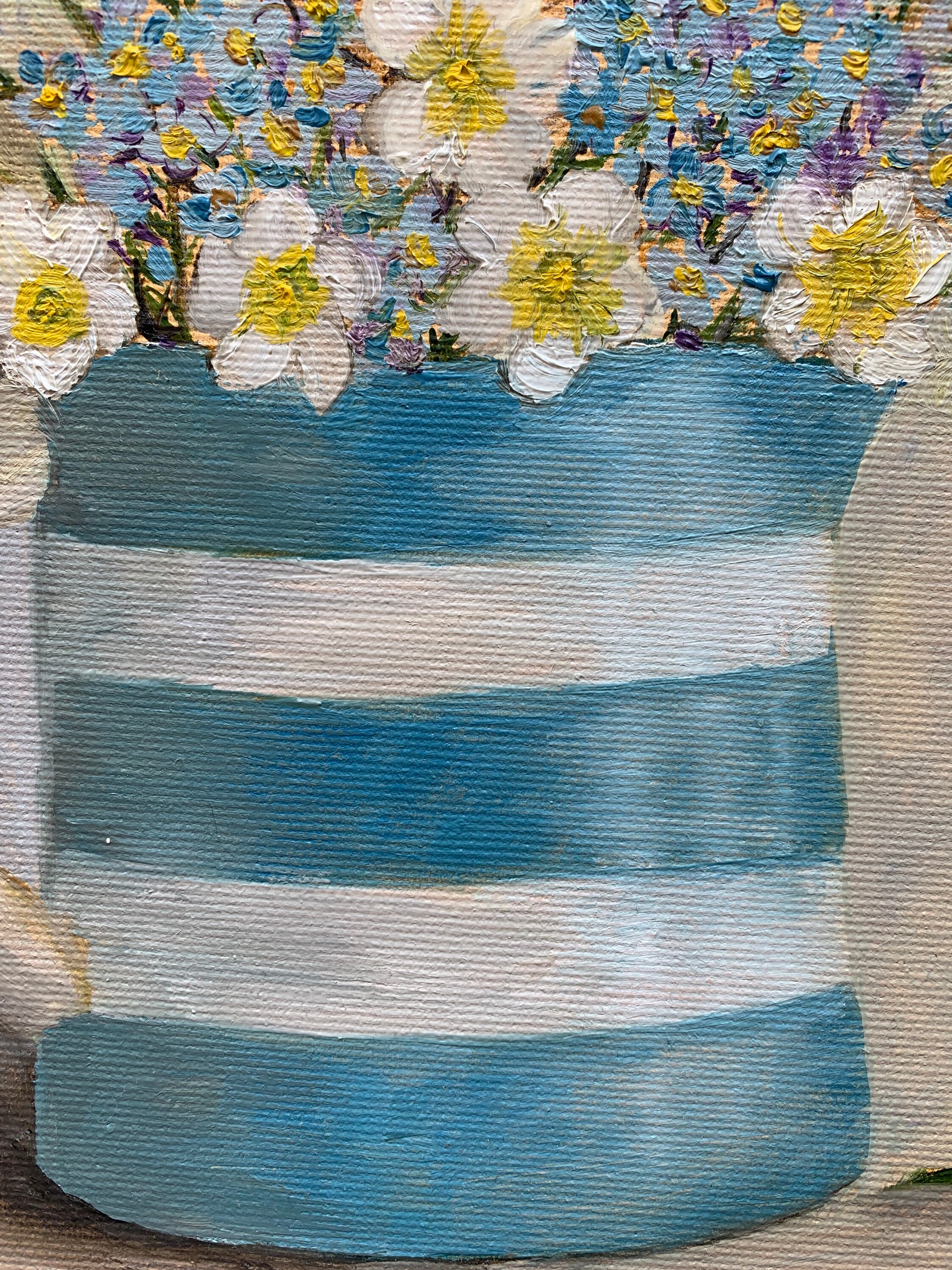 Flowers Painting. Wall Decor. Forget Me Not Painting. Still Life Oil ...