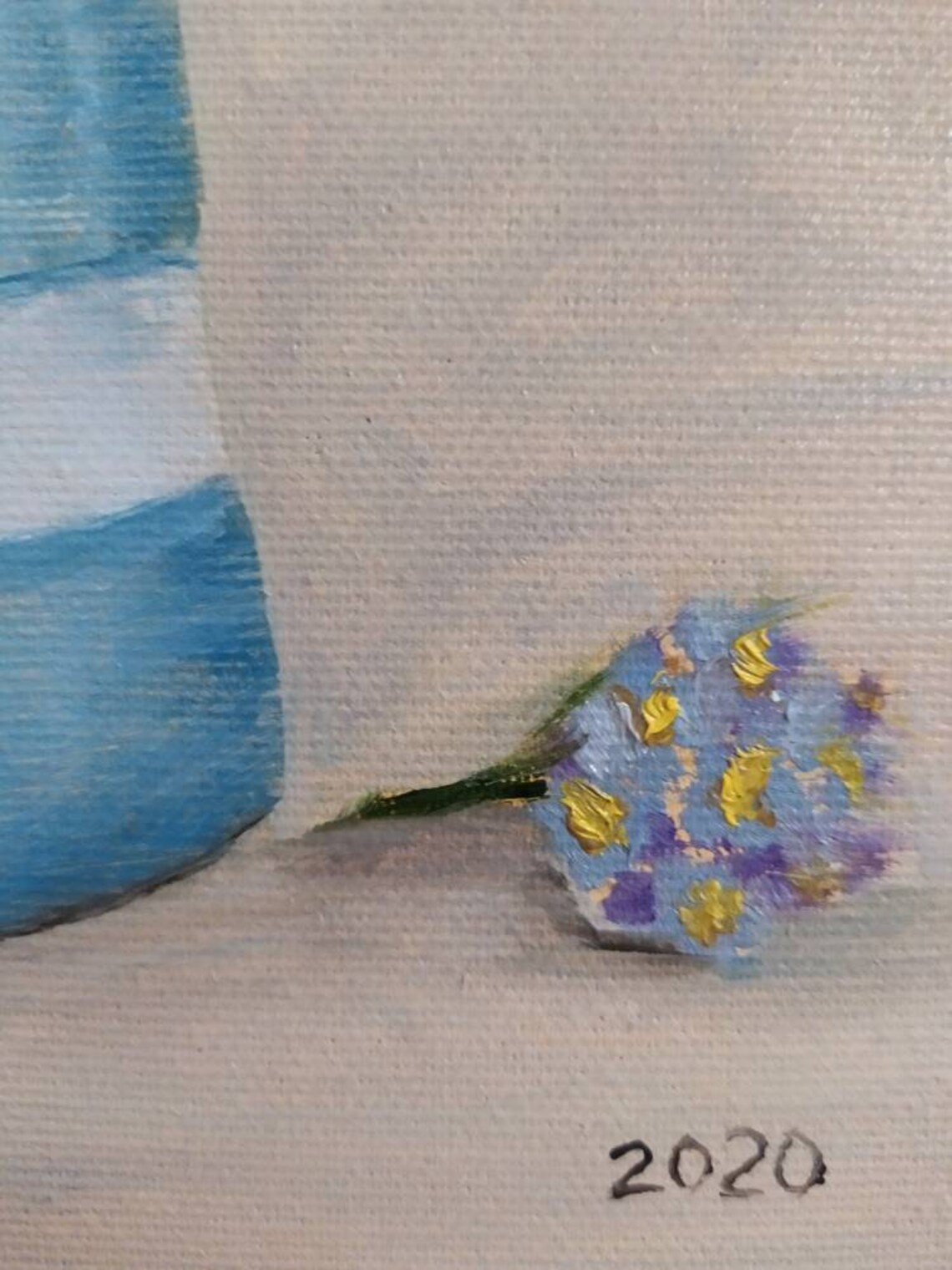 Flowers painting. Wall decor. Forget me not painting. Still | Etsy