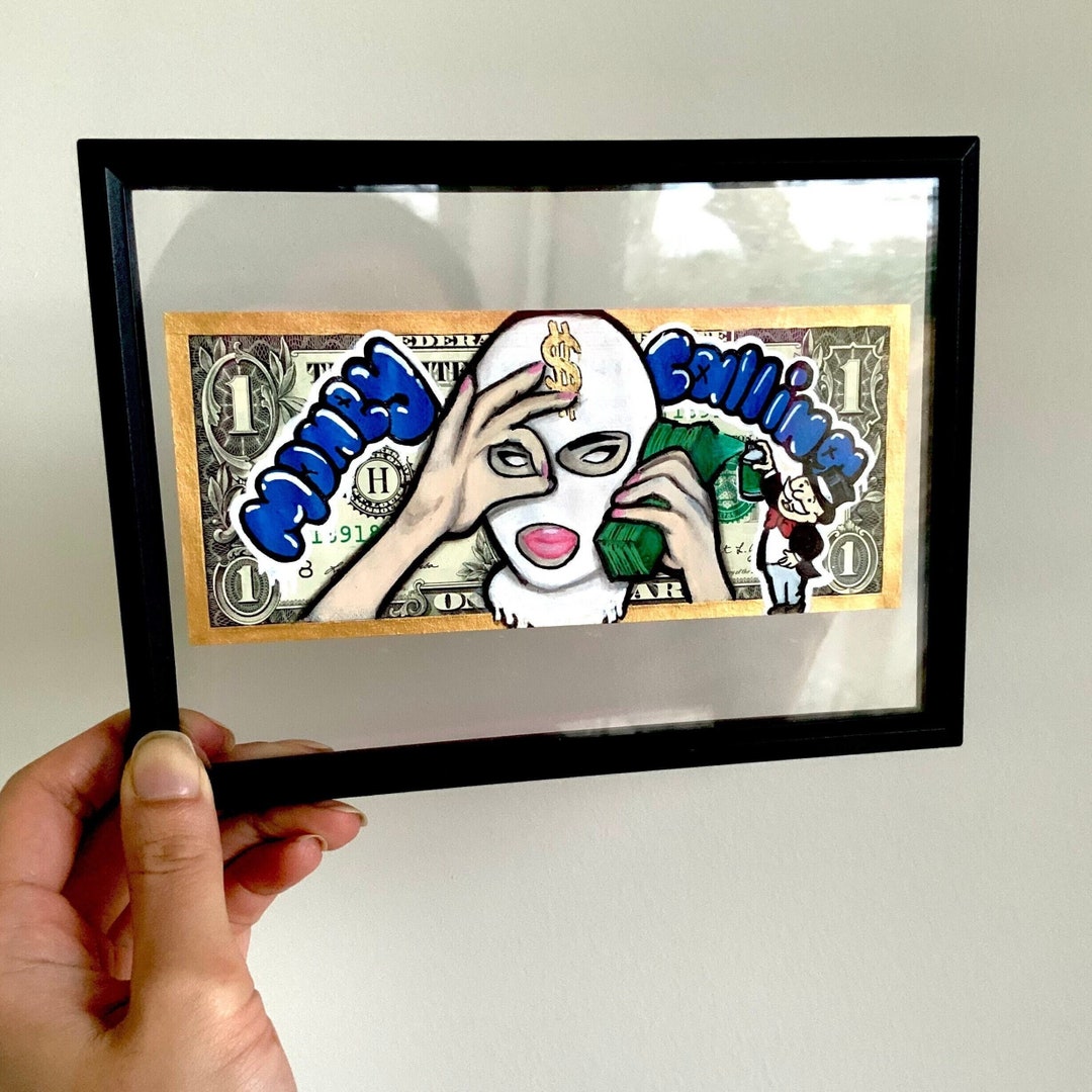 Money Calling Dollar Bill Art Mr Monopoly Money Art Decor - Etsy