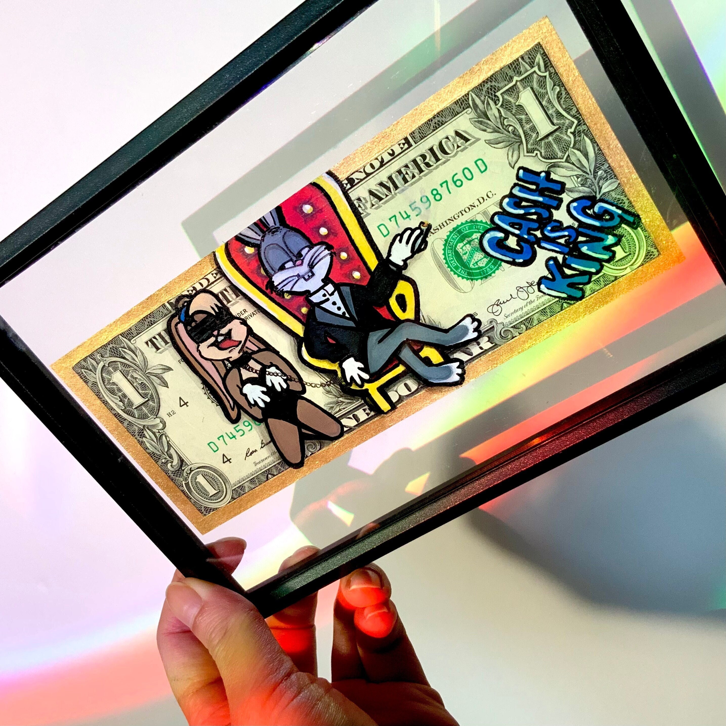 Cash is King Dollar Bill Art Bugs Bunny Lola Bunny Money Art - Etsy