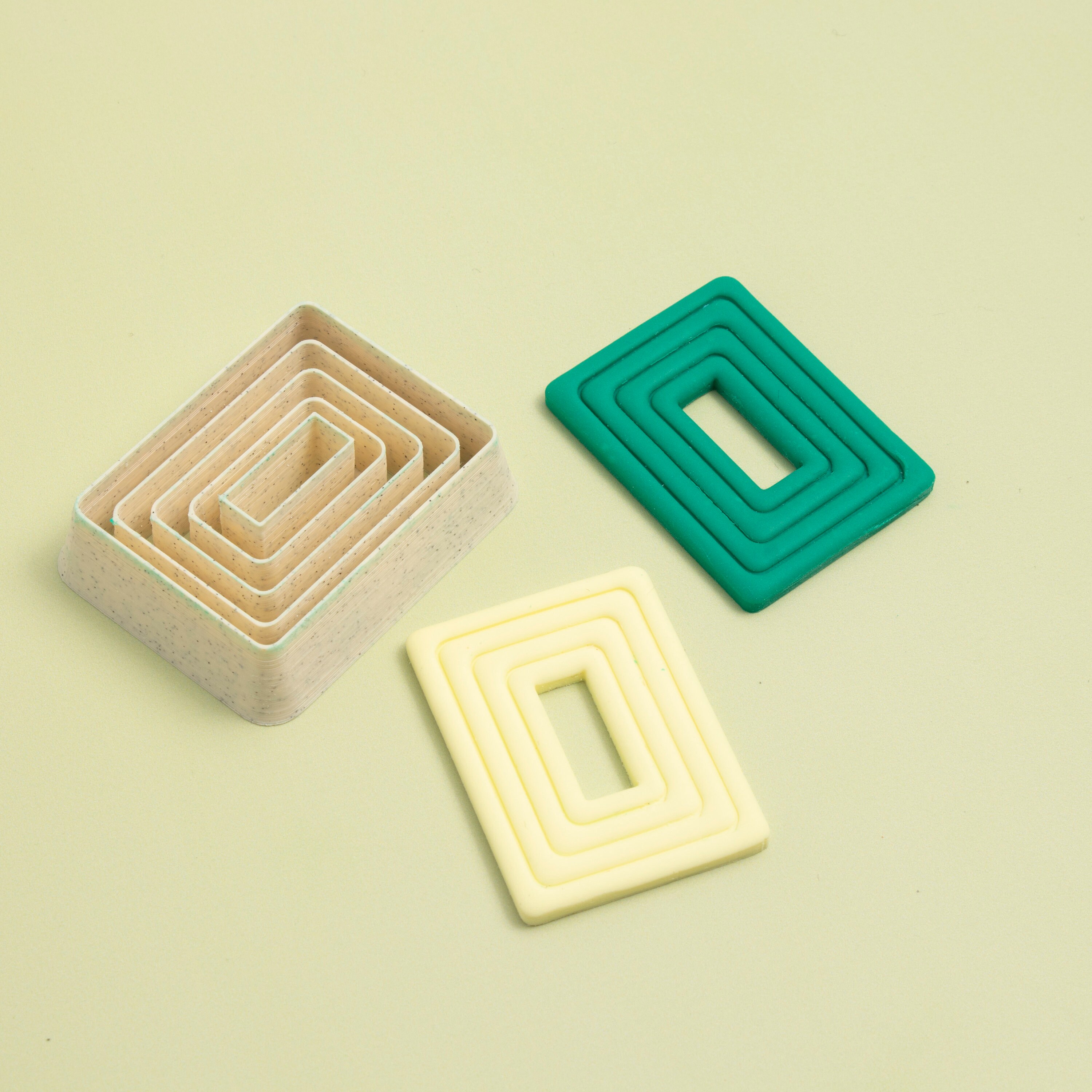 Rectangle lined polymer clay cutter Craft Supplies & Tools Ceramics ...