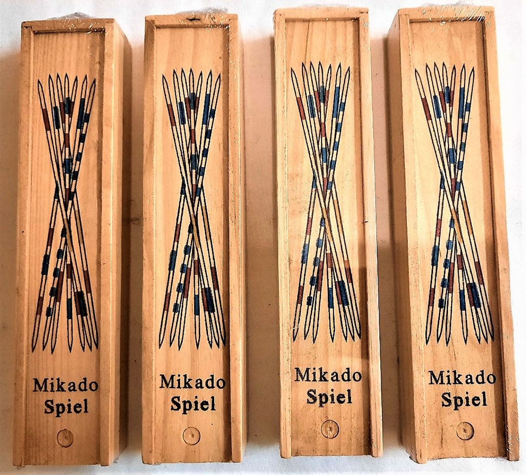 Pick UP Stick With Wooden Box 4 Sets Pickup Stick Mikado Spiel Game ...