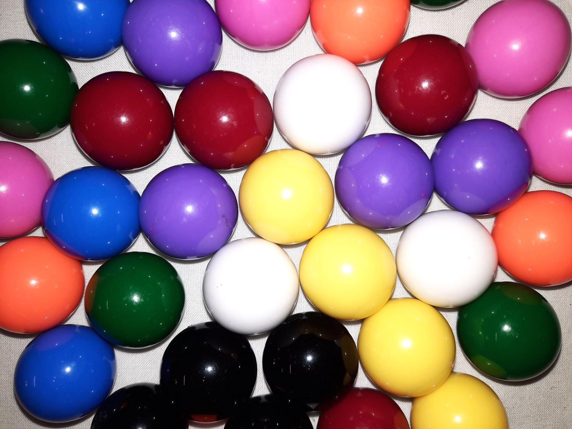 1 INCH Solid Opal Marbles 9 Colors 25mm 72 Opaque 1" IN Acrylic Plastic ...