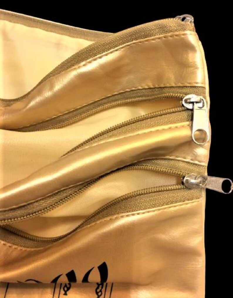 Mahjong Bag 3 Zipper Soft Pouch Gold for Mah Jongg Yearly Rules Card ...