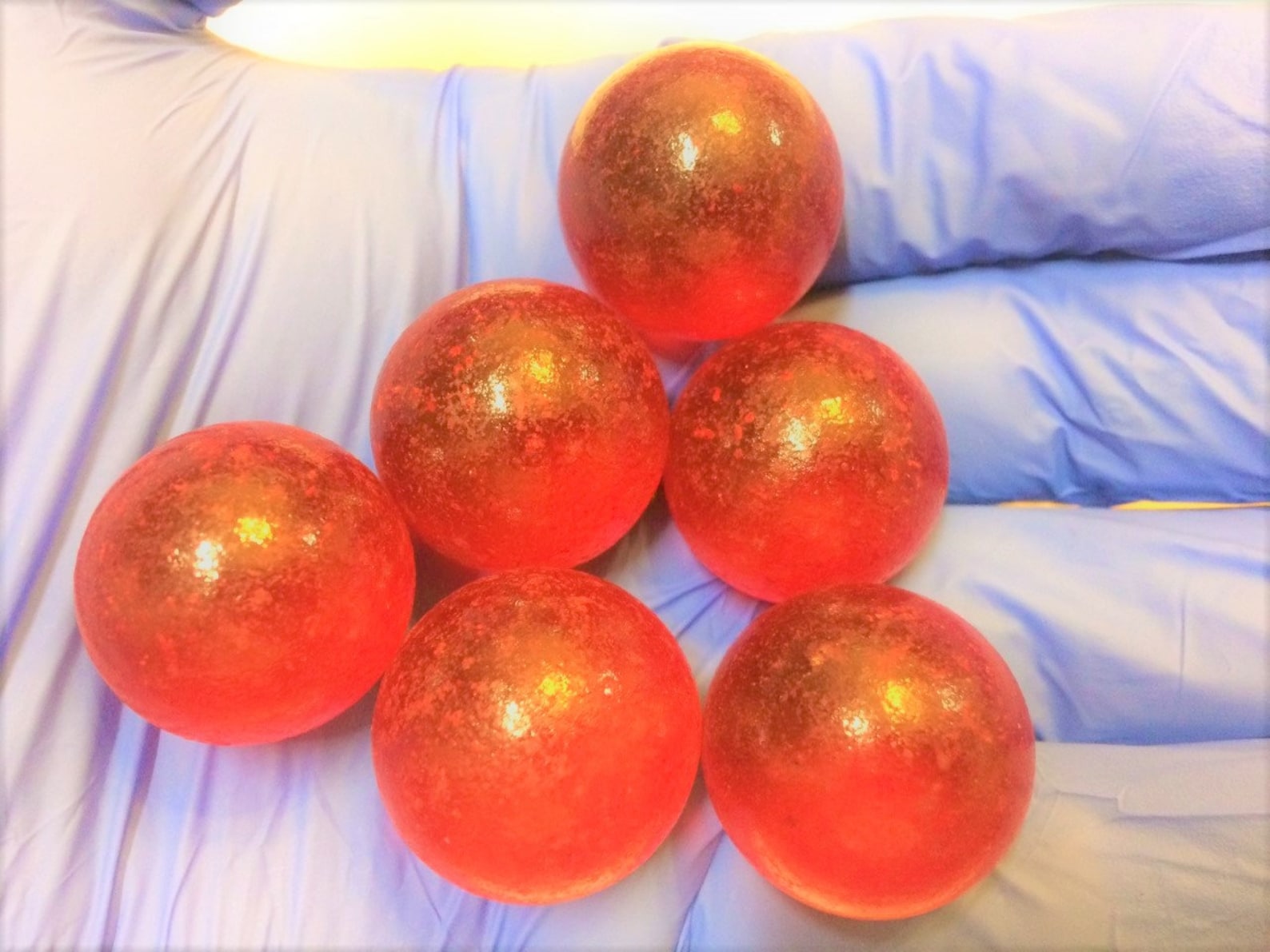 1" 24 Pcs RED Color 25mm Semi Transparent Solid Glass Marble 24 of RED ...