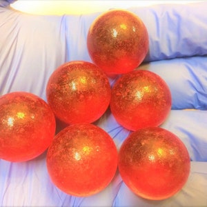 1" 24 Pcs RED Color 25mm Semi Transparent Solid Glass Marble 24 of RED ...