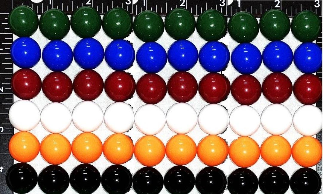 20mm Marbles 10 Each 6 Colors 60 Opaque 20 Mm Acrylic Plastic Marbles ...