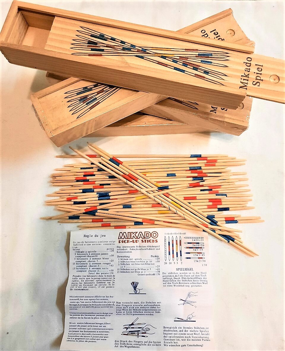 Pick UP Stick With Wooden Box 4 Sets Pickup Stick Mikado Spiel Game ...