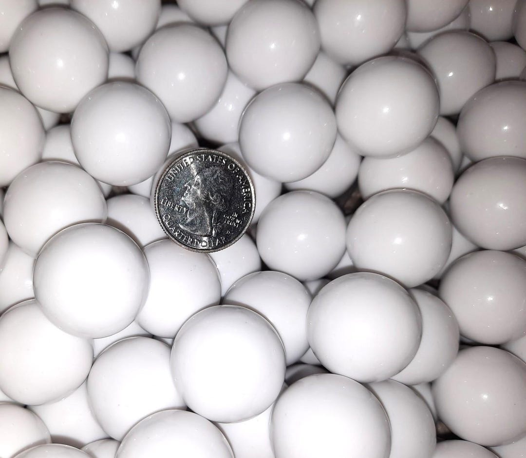 1 INCH Marbles WHITE 25mm 36 Opaque 1" IN Acrylic Plastic Marbles Board ...