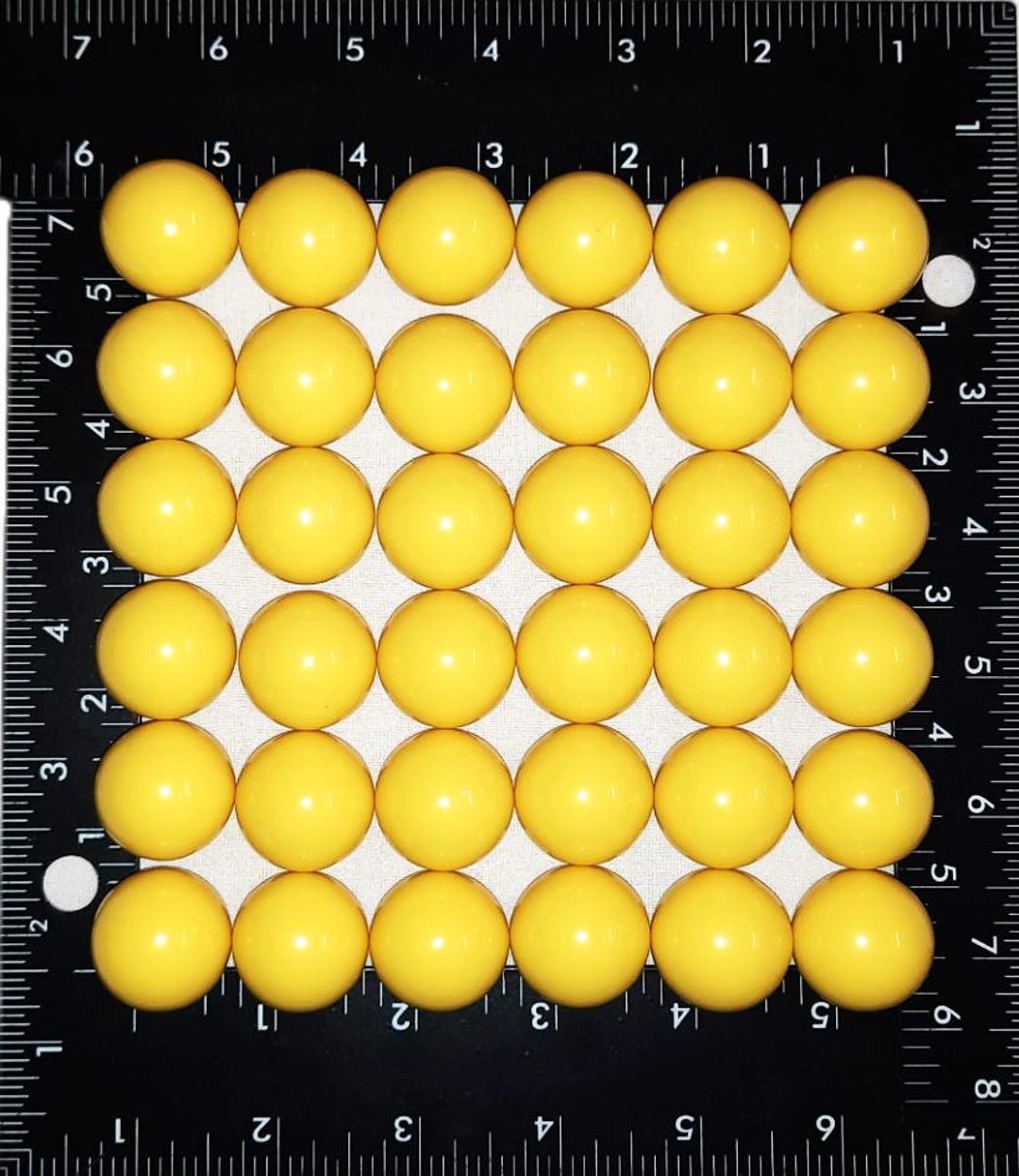 1 INCH Marbles YELLOW 25mm 36 Opaque 1" IN Acrylic Plastic Marbles ...