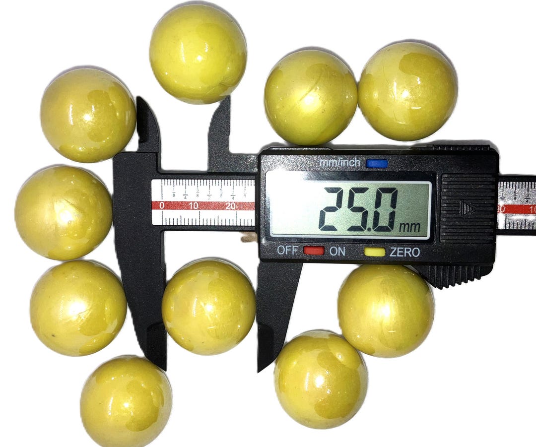 1 Inch 1" 30 Pcs YELLOW 25mm Yellow Opaque Solid Glass Marbles Total 30 ...