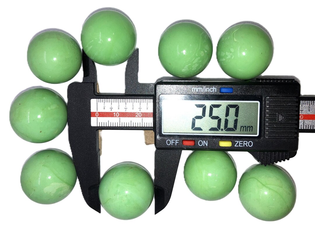 1 Inch Marbles 1" 24 Pcs GREEN 25mm GREEN Opaque Solid Glass Marbles Total 24 Marbles Free ...