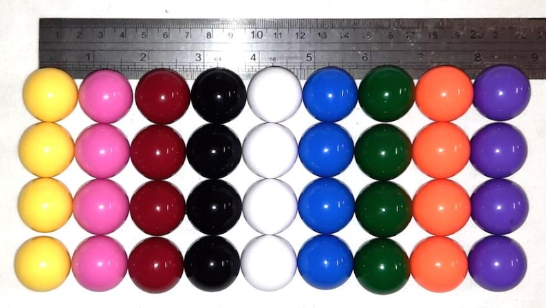 1 INCH Solid Opal Marbles 4 Each 9 Colors 25mm 36 Opaque 1" IN Acrylic ...