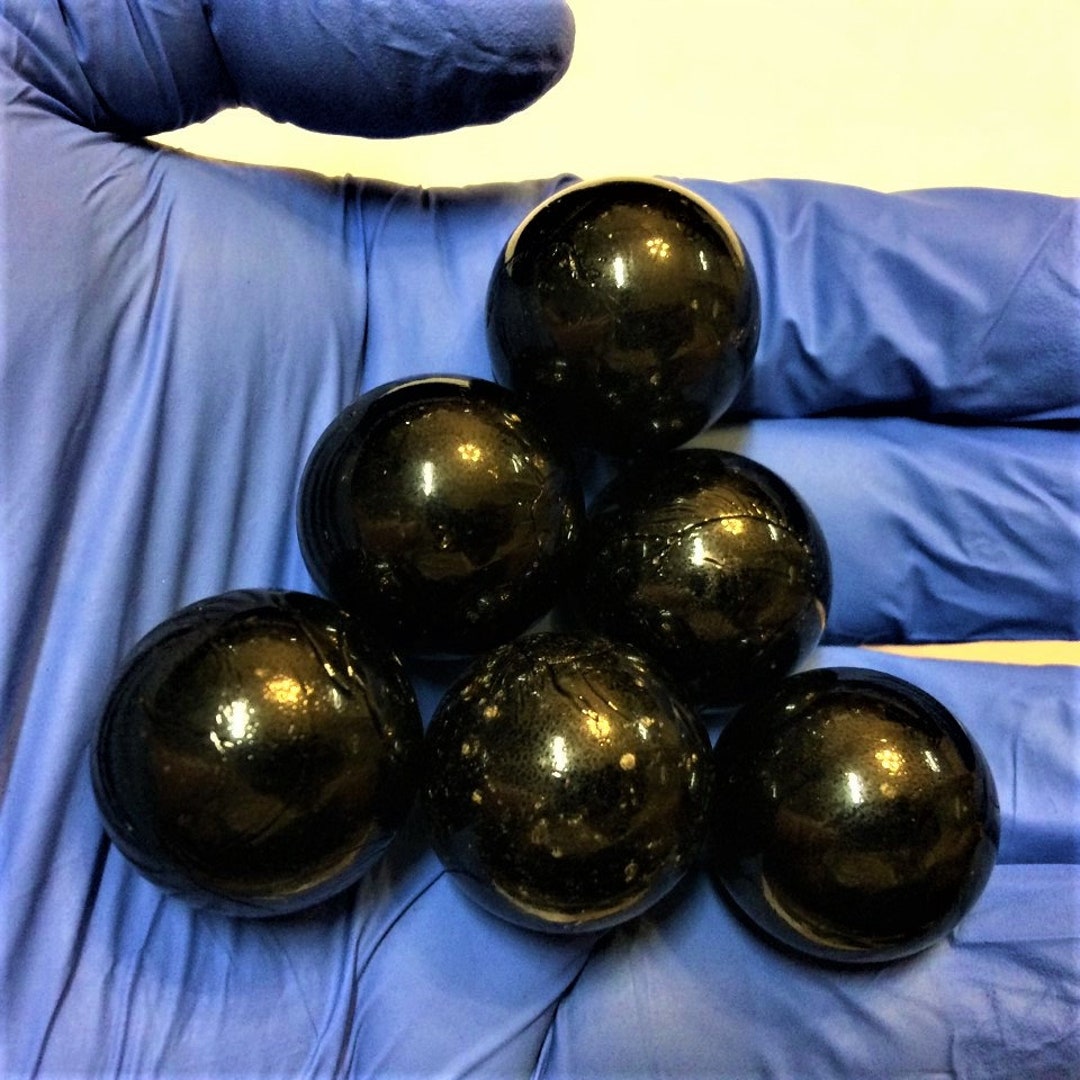 1" 36 Pcs Black 25mm BLACK Opaque Solid Glass Marbles Total 36 Marbles ...