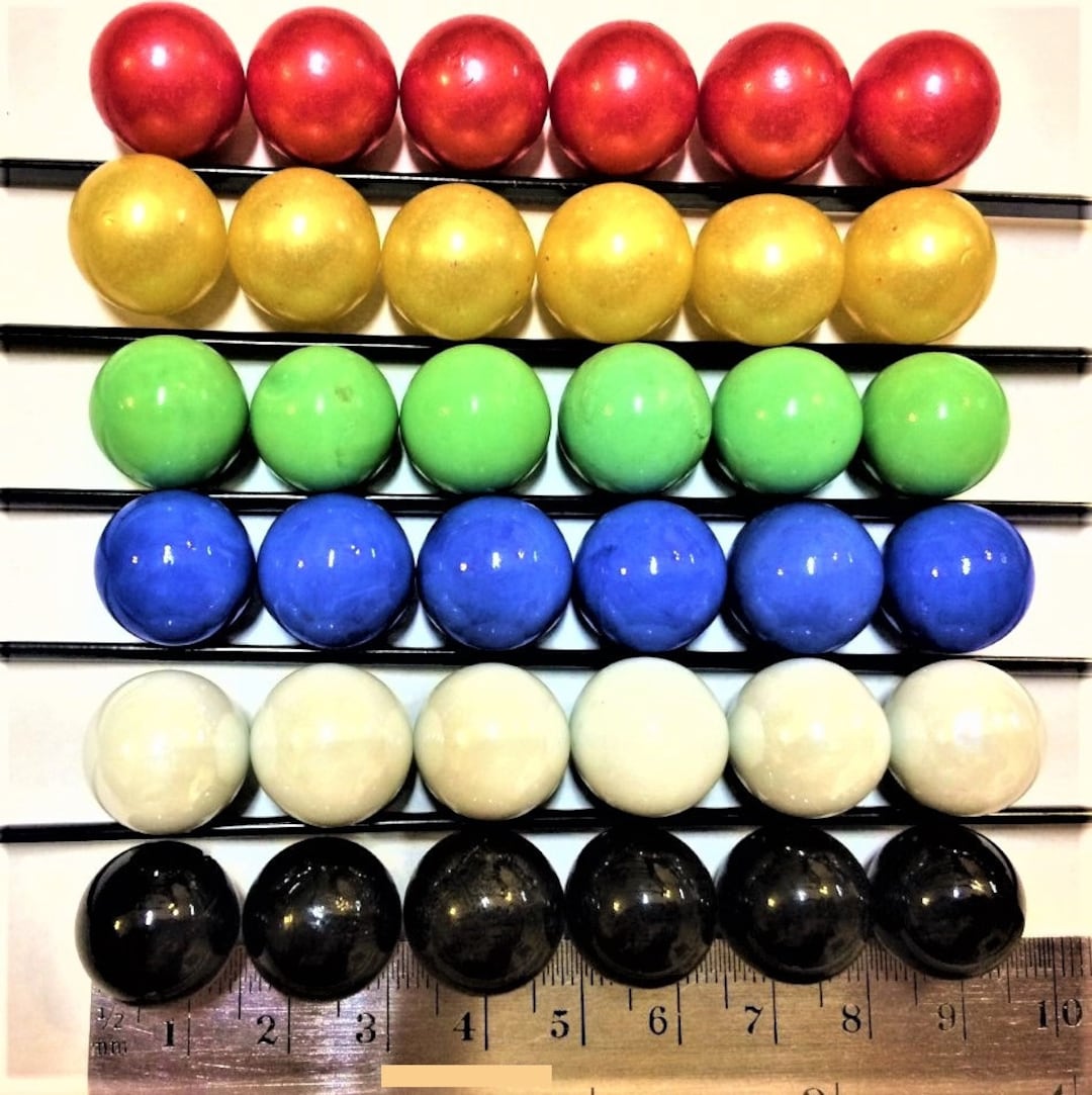 Marbles 36 Opaque Solid 16mm 5/8" Glass Marbles Replacement for Chinese ...