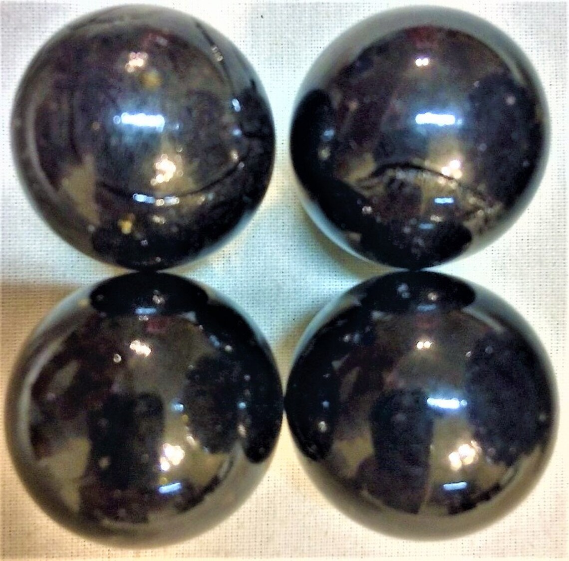1" 36 Pcs Black 25mm BLACK Opaque Solid Glass Marbles Total 36 Marbles ...