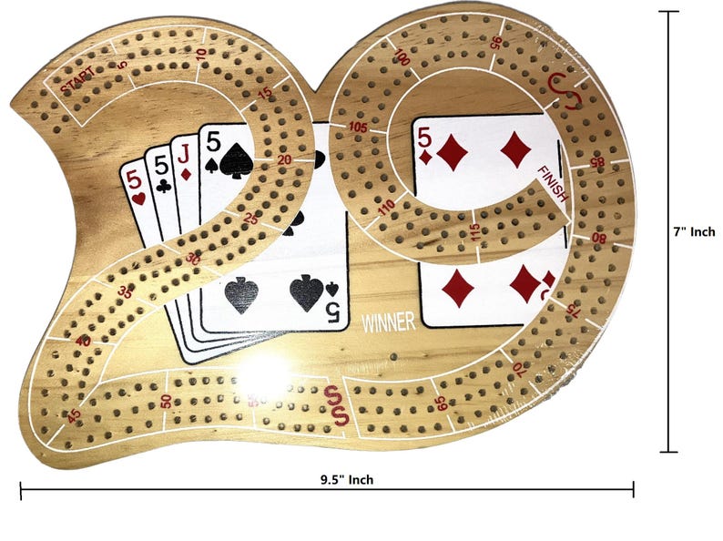 Cribbage Board 29 Three 3 Track Continuous Pine Wood Card Classic ...