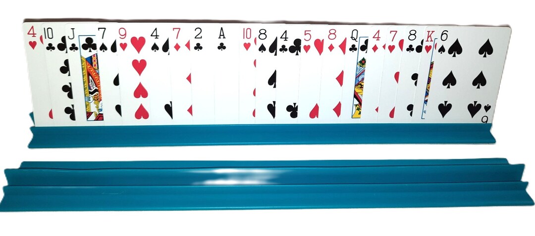 Canasta Samba Playing Card Holders 15" Inch 2 Pcs Rack Hands Free Trays ...