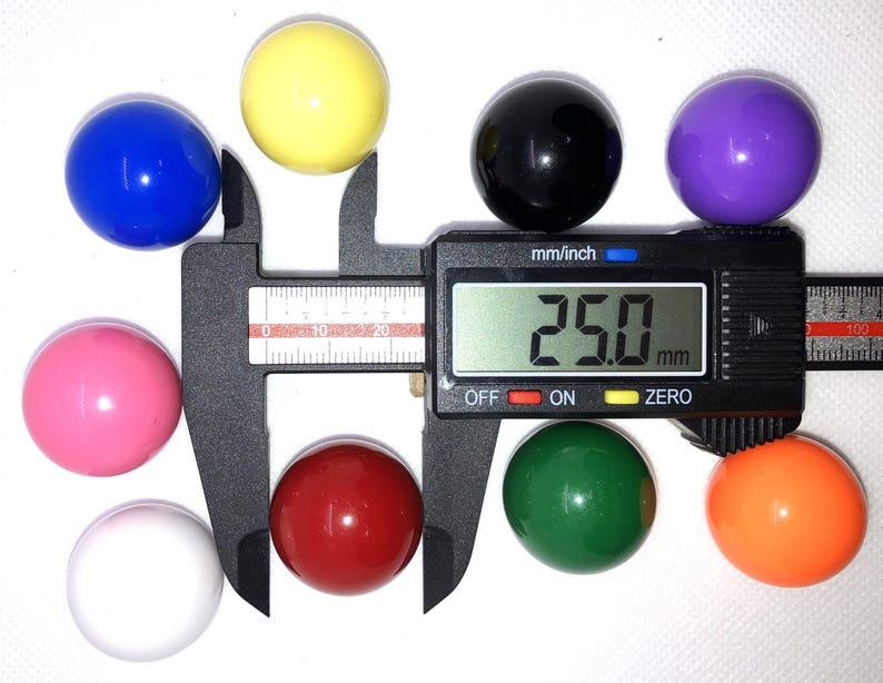 1 INCH Solid Opal Marbles 9 Colors 25mm 72 Opaque 1" IN Acrylic Plastic ...