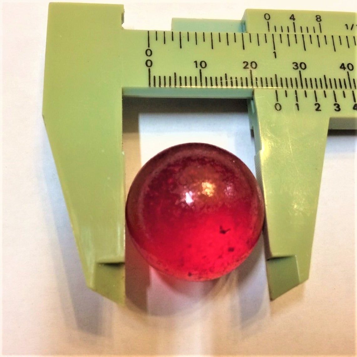 1" 24 Pcs RED Color 25mm Semi Transparent Solid Glass Marble 24 of RED ...