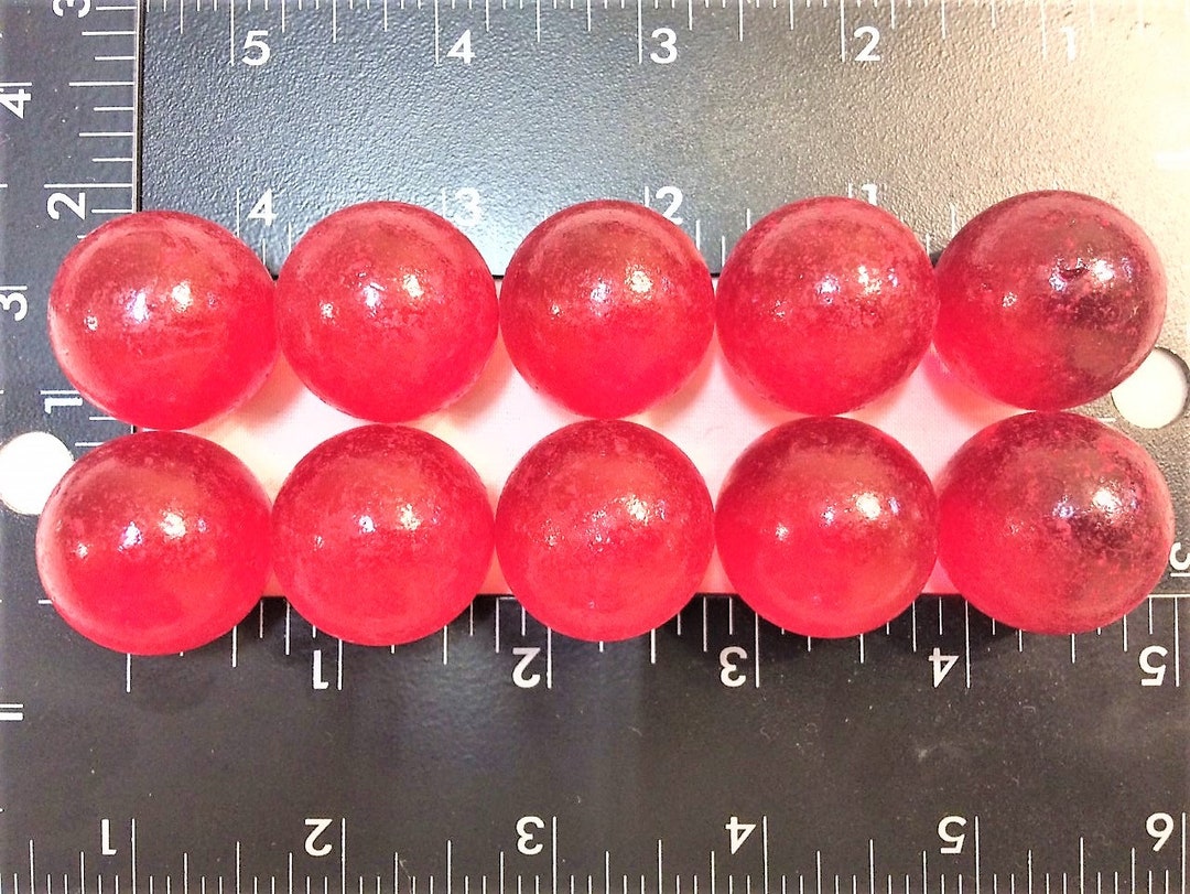 1 Inch 1" Red 25mm RED 10 Pcs Semi Transparent Glass Game Marbles ...