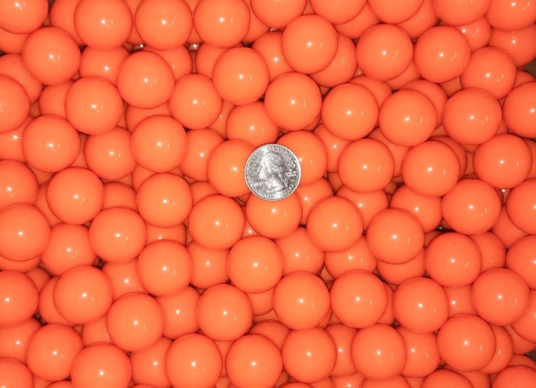 1 INCH Marbles ORANGE 25mm 36 Opaque 1" IN Acrylic Plastic Marbles ...