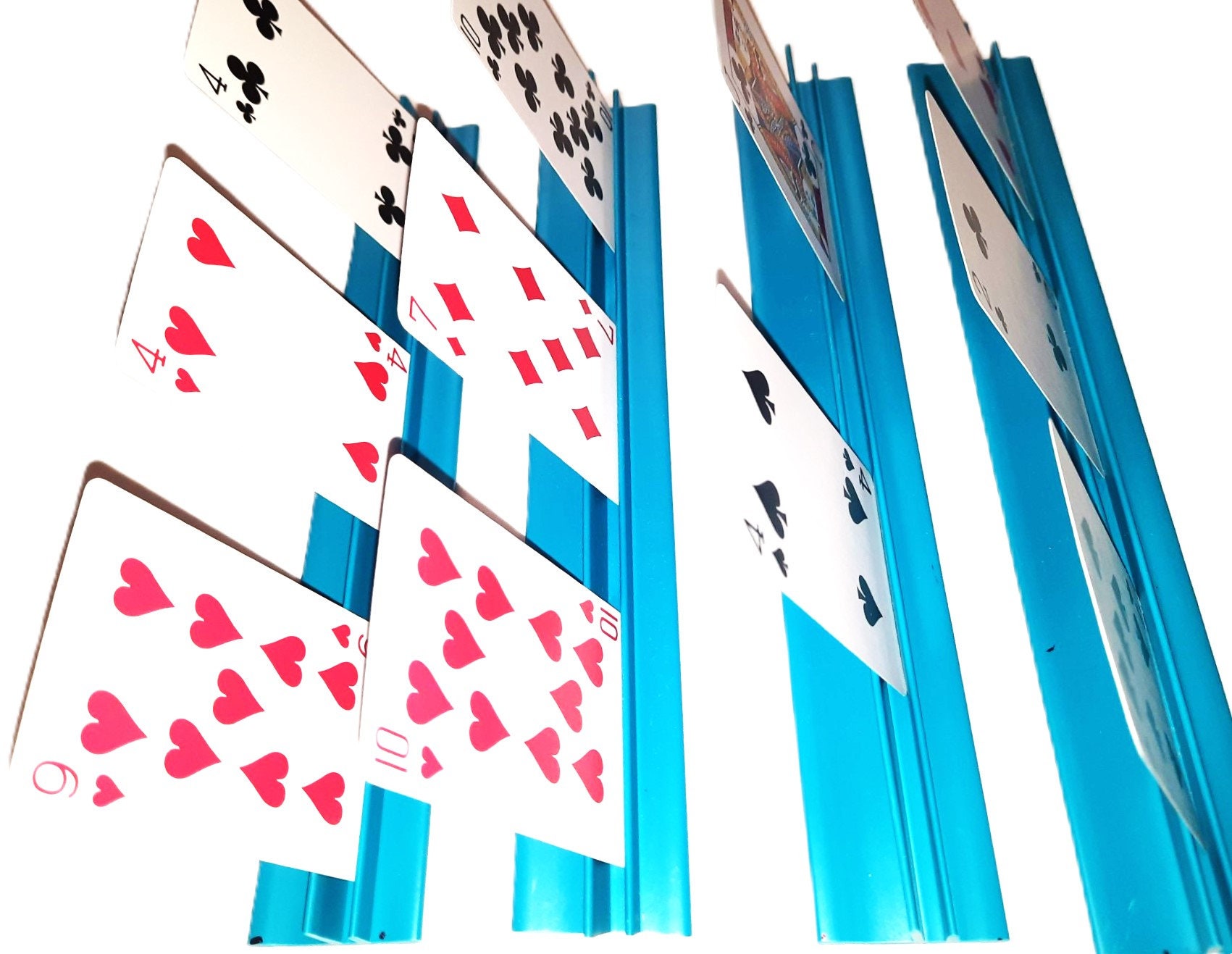 Canasta Samba Playing Card Holders 15" Inch 4 Pcs Rack Hands Free Trays ...