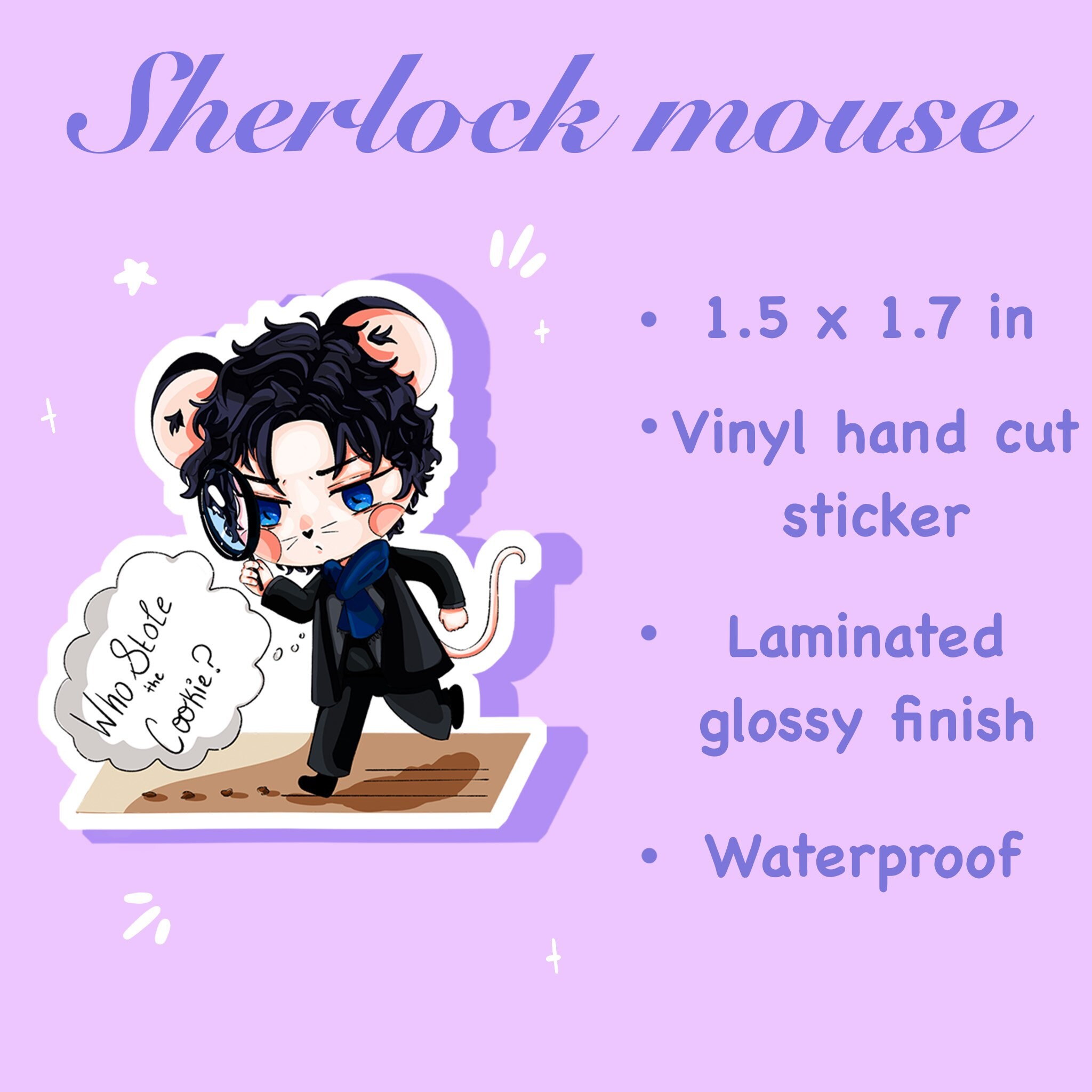 Sherlock Holmes Inspired Mouse Vinyl Sticker for Bullet Journal ...