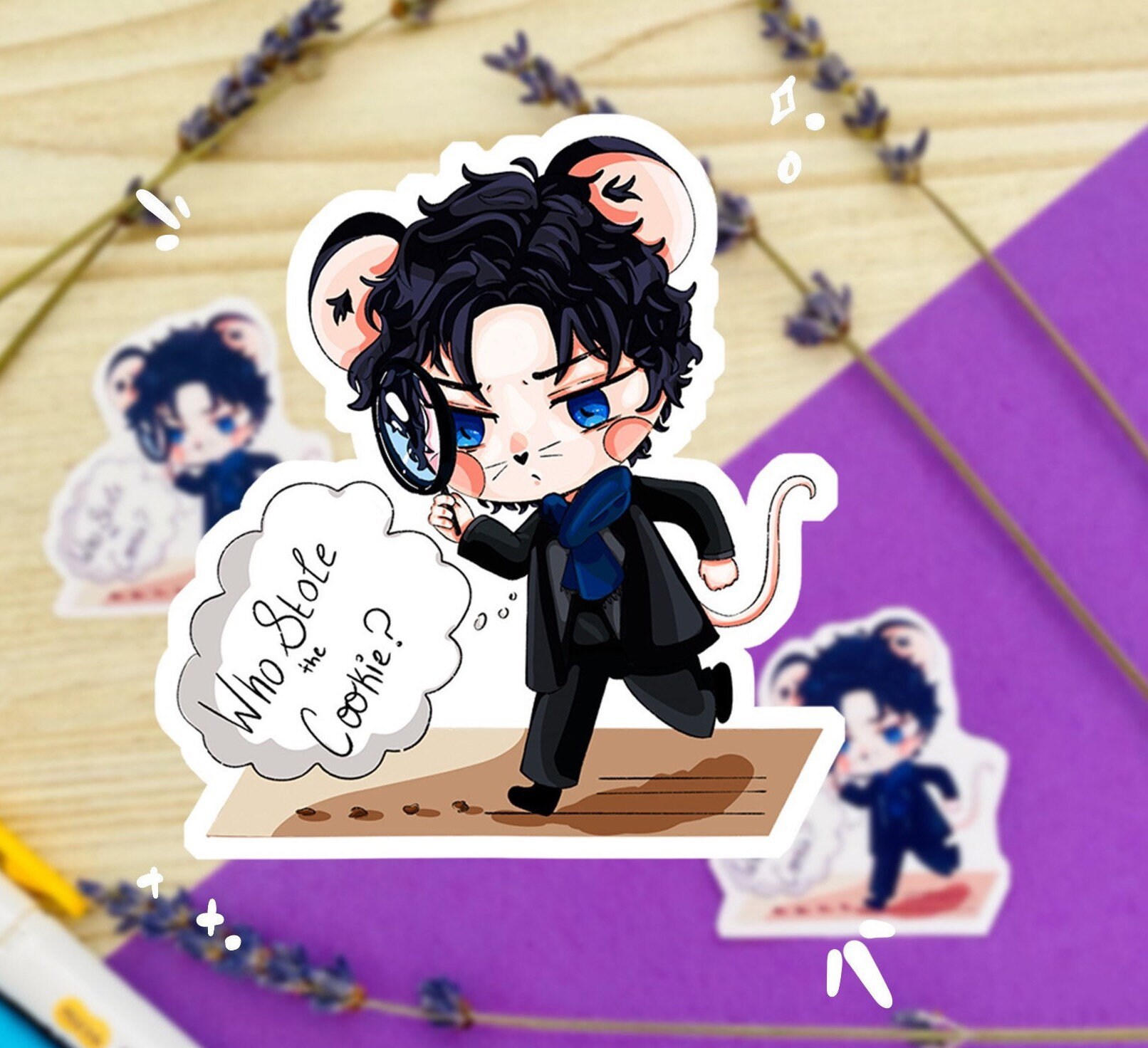 Sherlock Holmes Inspired Mouse Vinyl Sticker for Bullet Journal ...