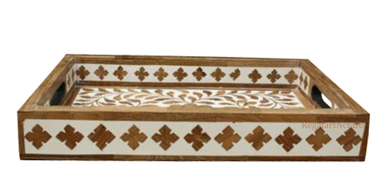 Serving Tray Wooden Floral Inlay Home Decor - Etsy