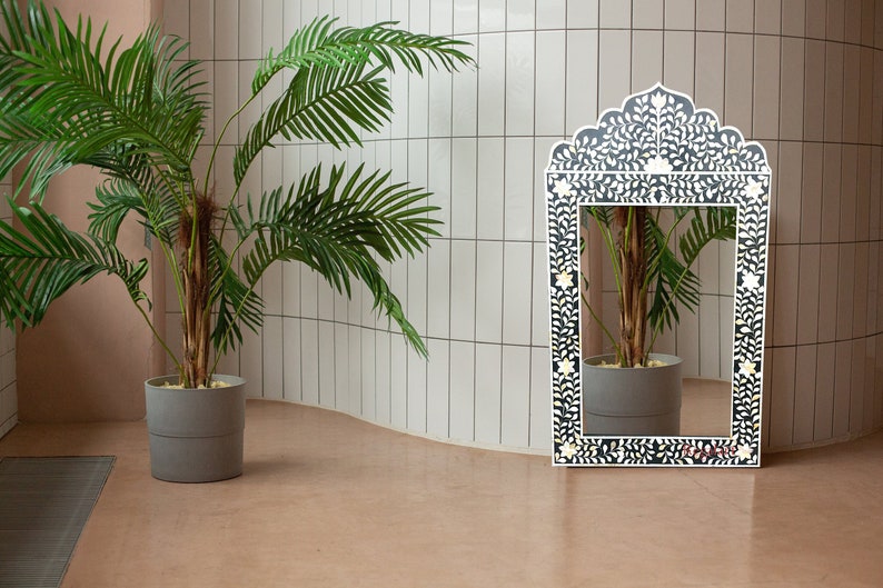 Mother of Pearl Inlay Floral Pattern Mirror Frame Mother of - Etsy