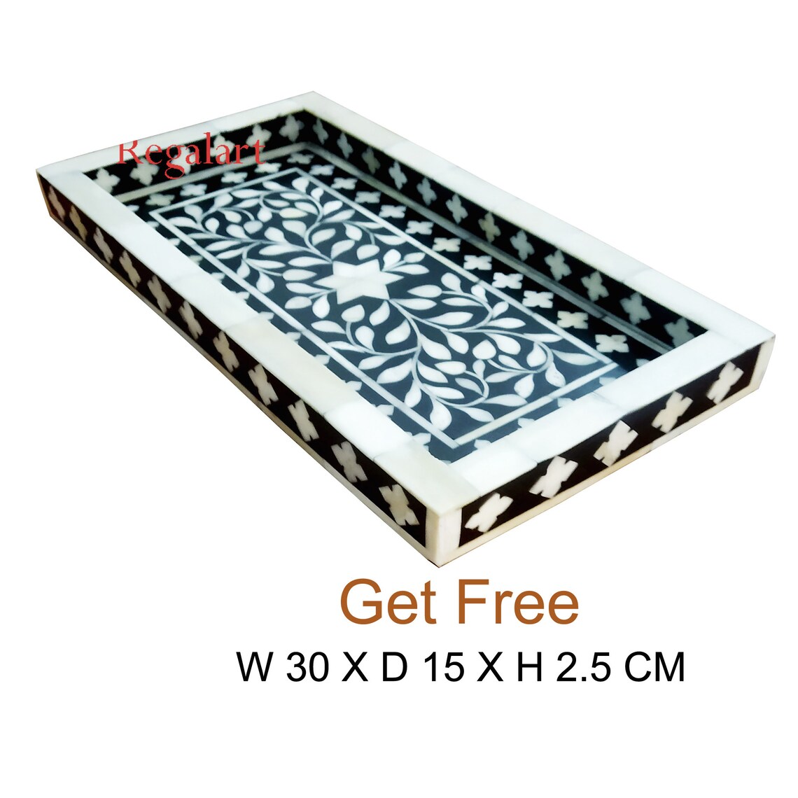 Serving Tray Bone Inlay Dinner Platter Home Decor Art Free | Etsy