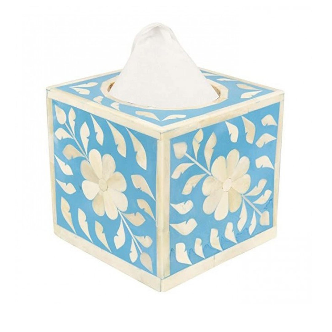 Bone Inlay Tissue Box Floral Design Bathroom Decor 11 X 11 X 11 Cm - Etsy