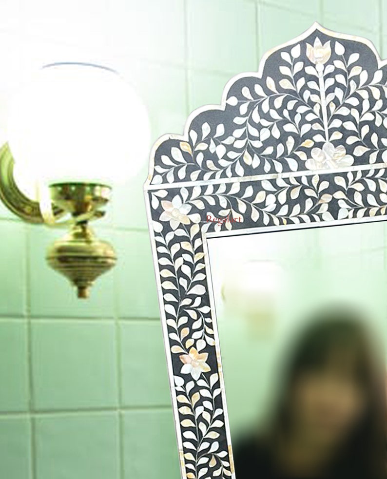 Mother of Pearl Inlay Floral Pattern Mirror Frame Mother of - Etsy
