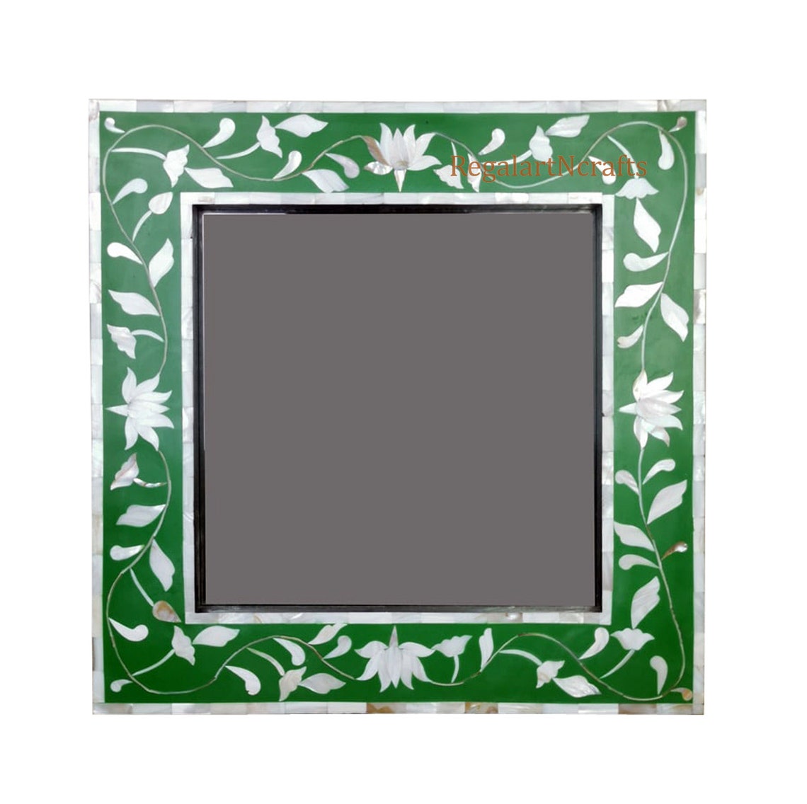 Mirror Frame MOP Inlay Handmade Lotus Floral Design Home Decor - Etsy