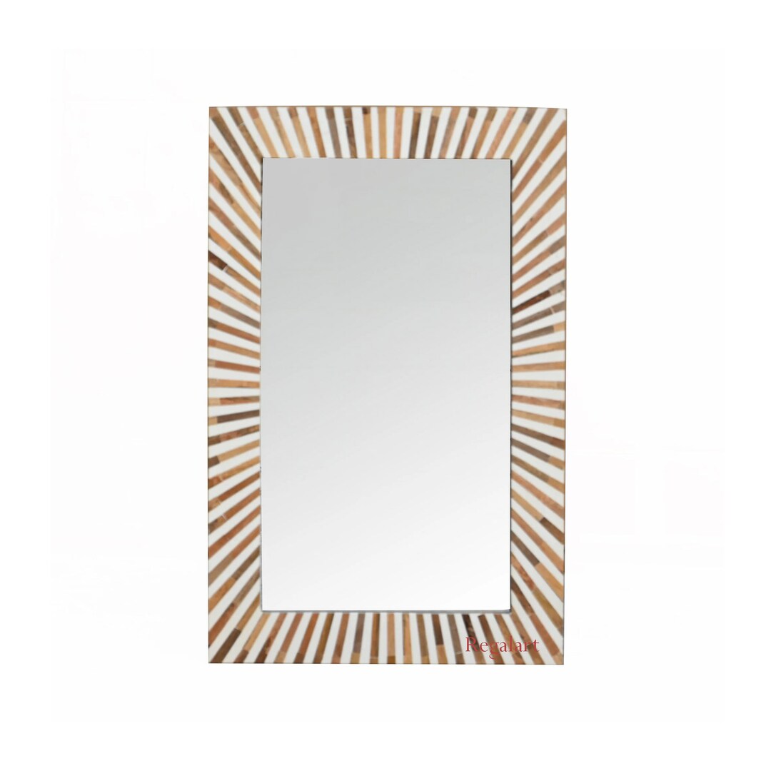 Handmade Bone Inlay Mirror Frame Bathroom Wall Hanging Wooden Frame ...