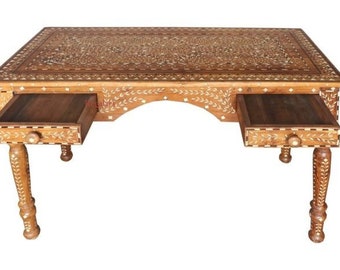 Wood Inlay Writing Desk - Etsy