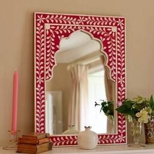 Bone Inlay Unique Pattern Mirror Frame Home Decor Handcrafted Wall ...