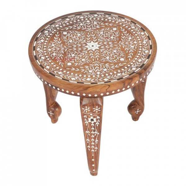 Inlay Wood Side Table - Etsy