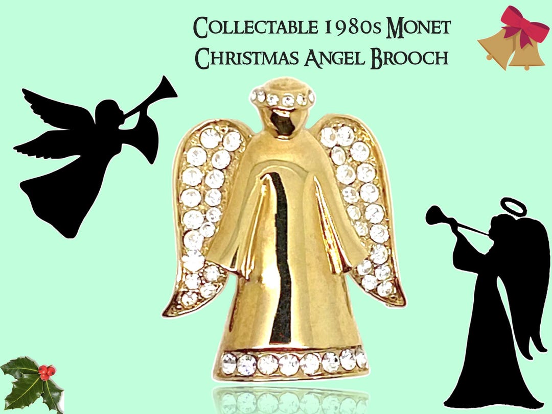 Collectable 1980s Monet Christmas Angel Brooch - Etsy