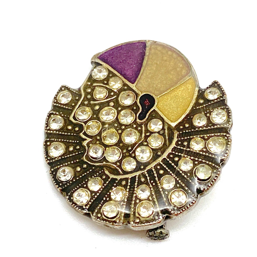 Unique Enamel Crystal Pierre Bex Pierrot Brooch Unsigned - Etsy
