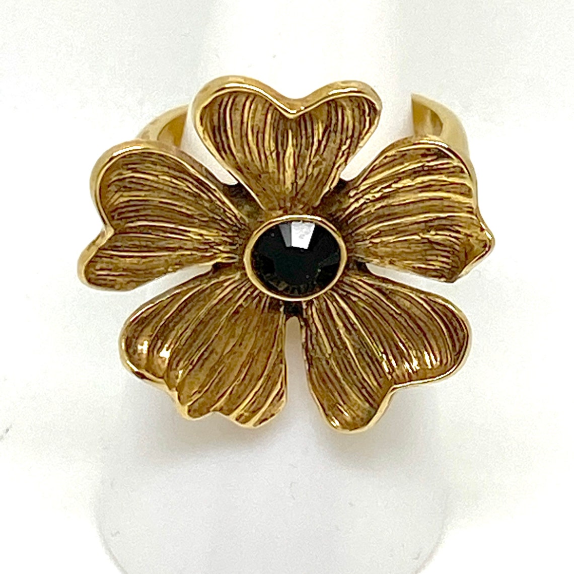 Vintage Danish Pilgrim Flower Ring Signed. Flexible Size - Etsy UK