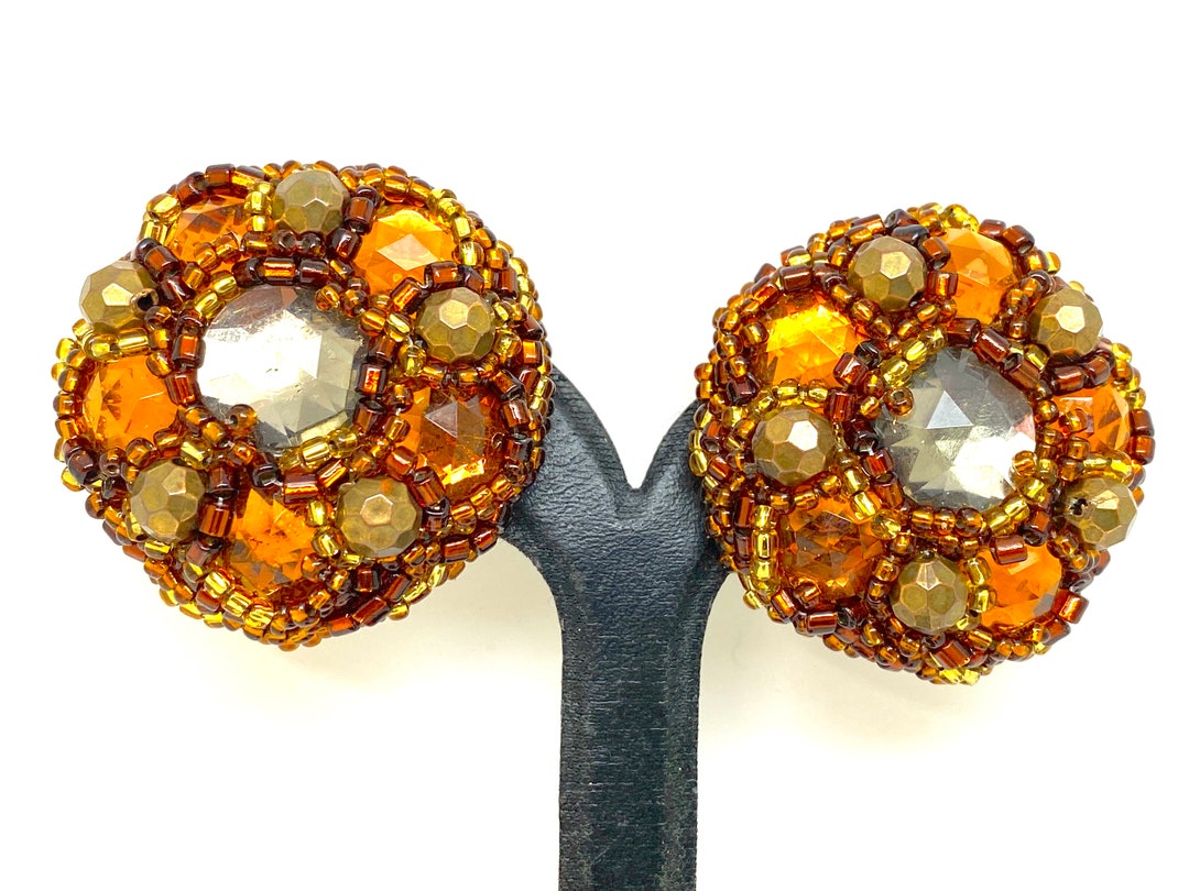 Genuine Early Dori Csengari Designer Topaz Clip Earrings - Signed - Etsy