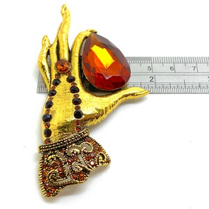 Ornate Bejewelled victorian Hand Brooch - Etsy