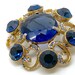Large Vintage SPHINX Blue Crystal Statement Brooch - Etsy