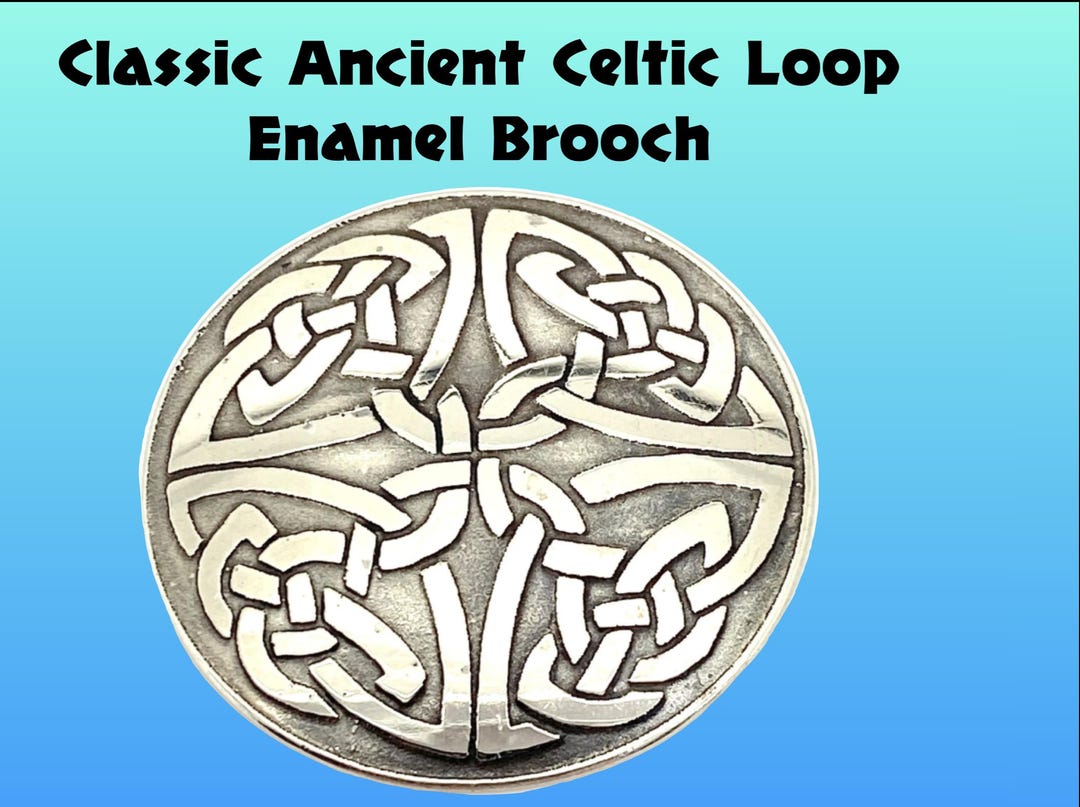 Classic Ancient Celtic Loop Enamel Brooch - Etsy
