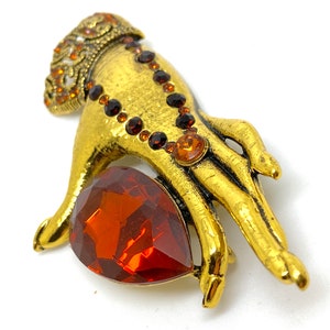 Ornate Bejewelled victorian Hand Brooch - Etsy