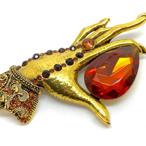 Ornate Bejewelled victorian Hand Brooch - Etsy