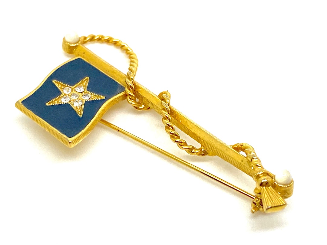 Vintage Enamel Bonnie Blue American Flag Brooch - Purchased in US 1999 ...
